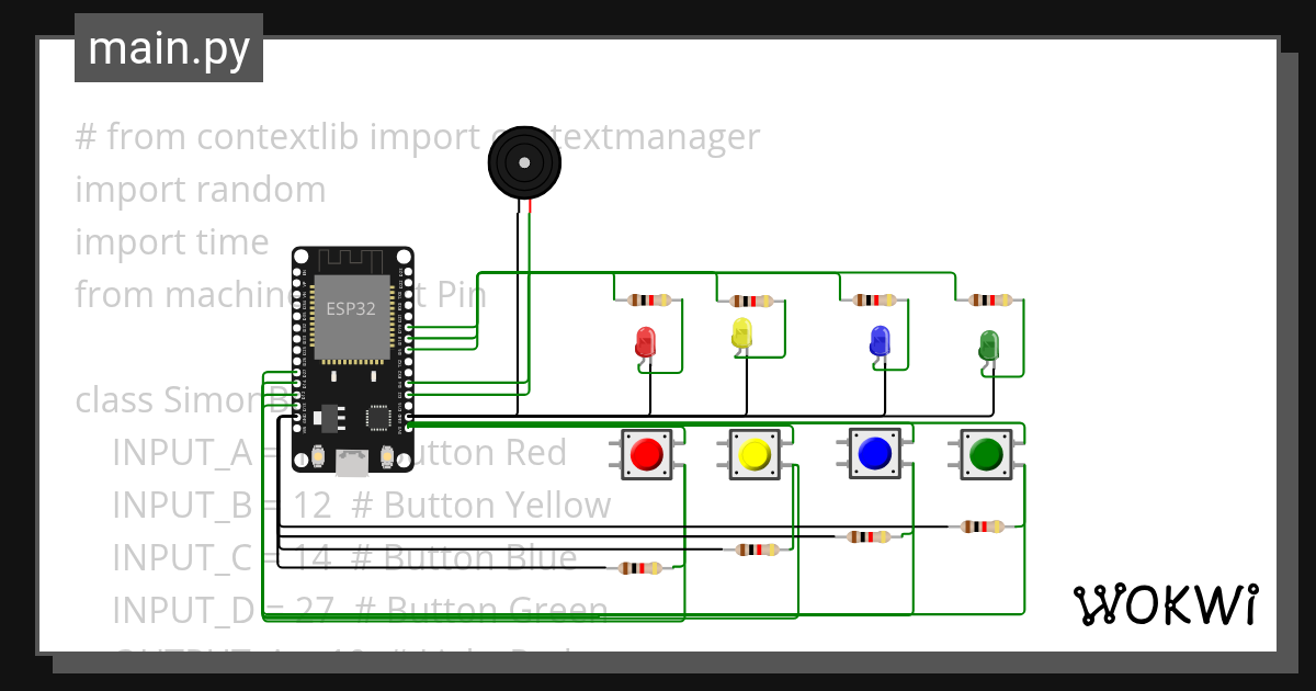 Simon-MicroPython- SimonBoard Sole y Eri - Wokwi ESP32, STM32, Arduino Simulator