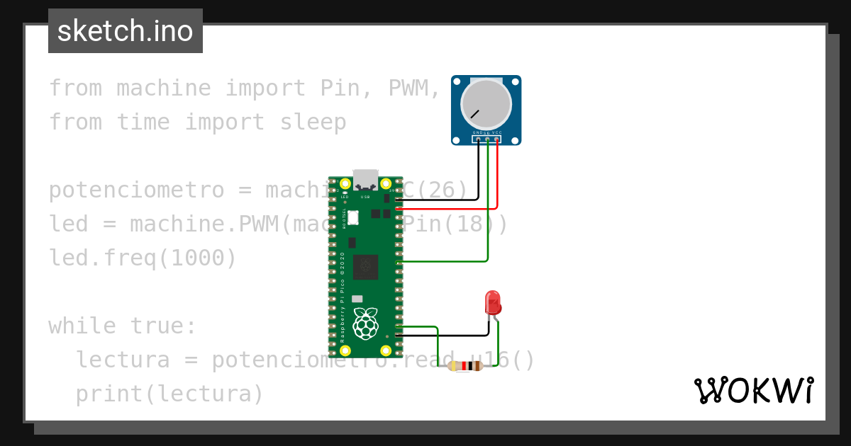 Potenciometro Wokwi Esp32 Stm32 Arduino Simulator 