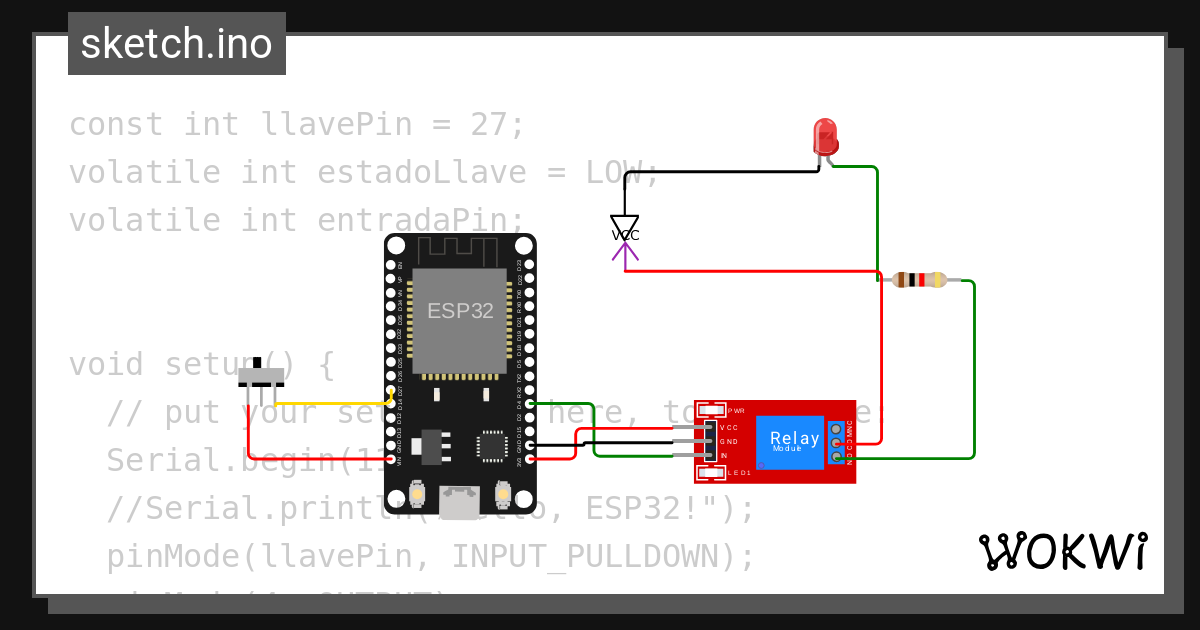 Llave Relay 30 Agosto Wokwi Esp32 Stm32 Arduino Simulator