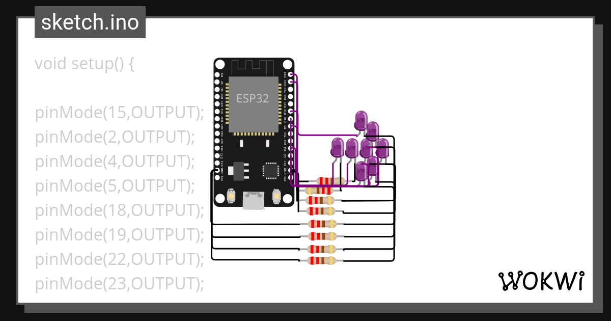 Simulación de flecha - Wokwi ESP32, STM32, Arduino Simulator