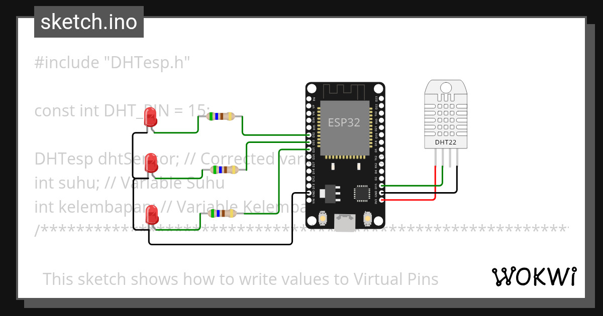 Sensor Suhu Dan Kelembapan Wokwi Esp32 Stm32 Arduino Simulator 