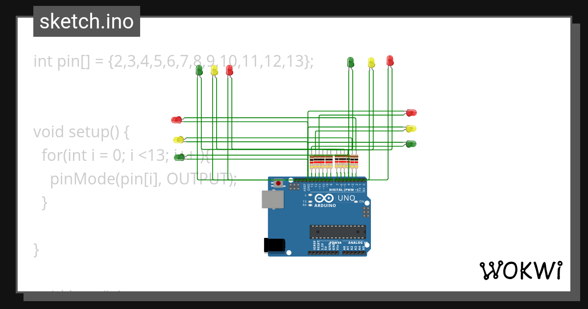 Traffic light - Wokwi ESP32, STM32, Arduino Simulator