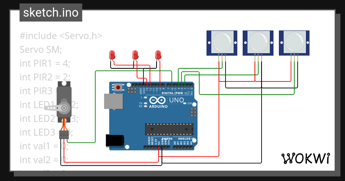 PIR motion sensor - Wokwi ESP32, STM32, Arduino Simulator