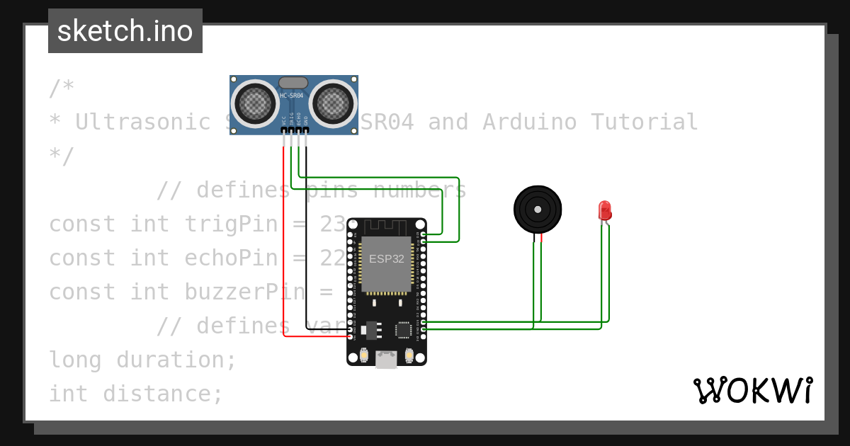 Ultrasonic Wokwi Esp32 Stm32 Arduino Simulator 3463