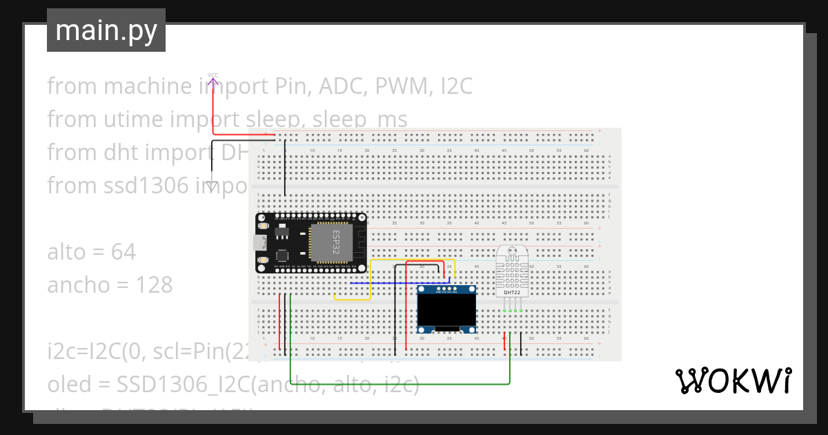 oled y dht22 1 Copy - Wokwi ESP32, STM32, Arduino Simulator
