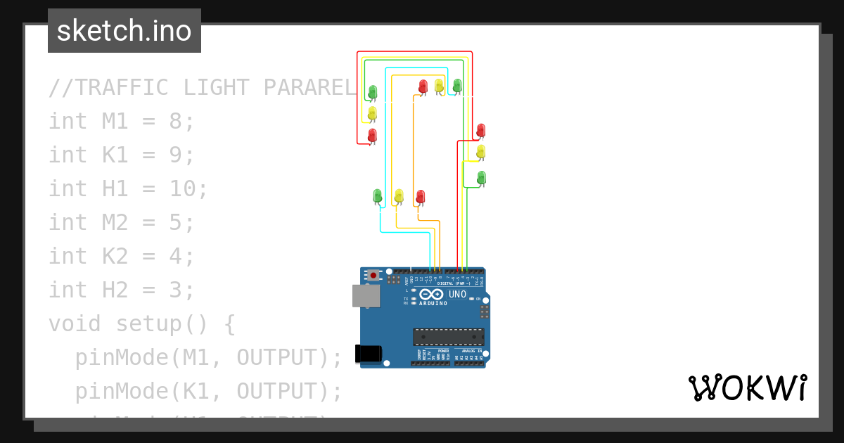 Traffic Light Pararel Wokwi Esp32 Stm32 Arduino Simulator 9687