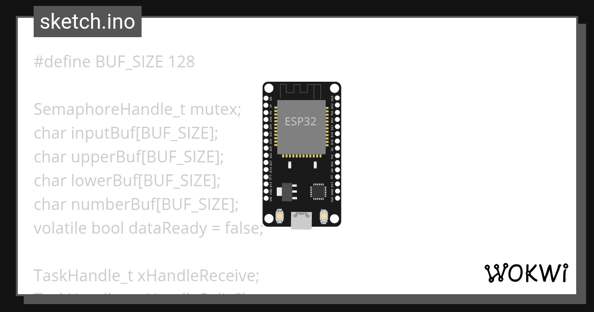 Pratica07 - Mutex - Wokwi ESP32, STM32, Arduino Simulator