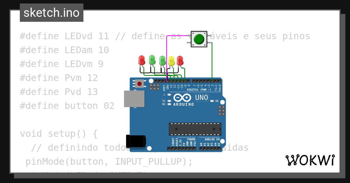 Sinal Pedestre Wokwi Esp32 Stm32 Arduino Simulator