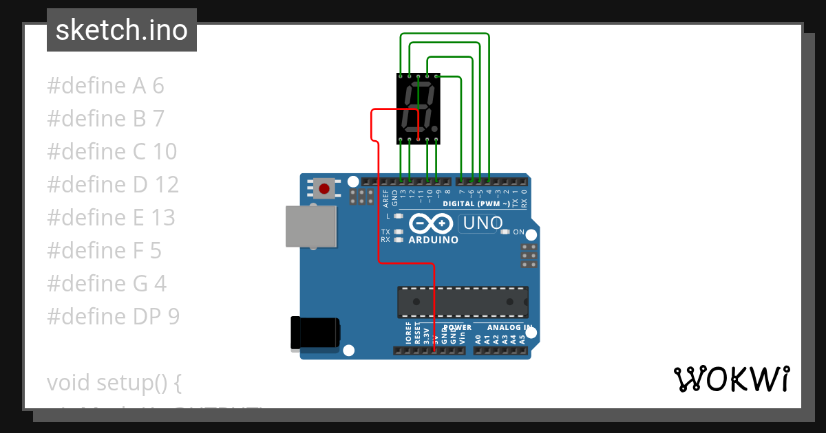 7segment - Wokwi ESP32, STM32, Arduino Simulator