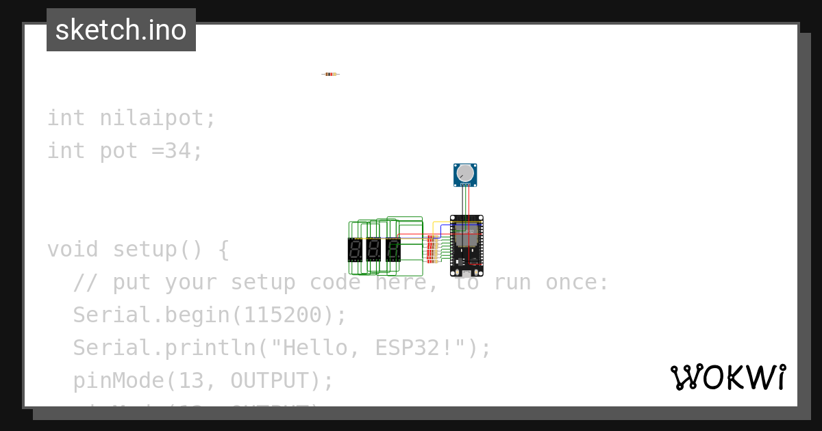 Potensiometer Wokwi Esp32 Stm32 Arduino Simulator 1945