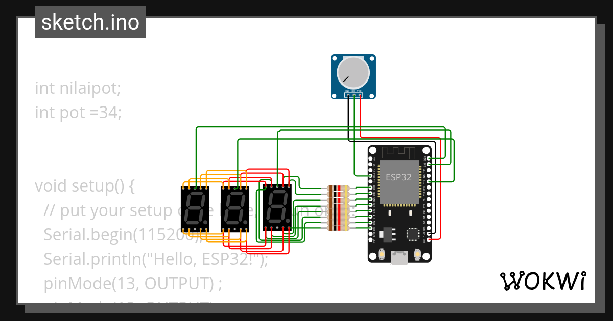 digit 3 potensio - Wokwi ESP32, STM32, Arduino Simulator