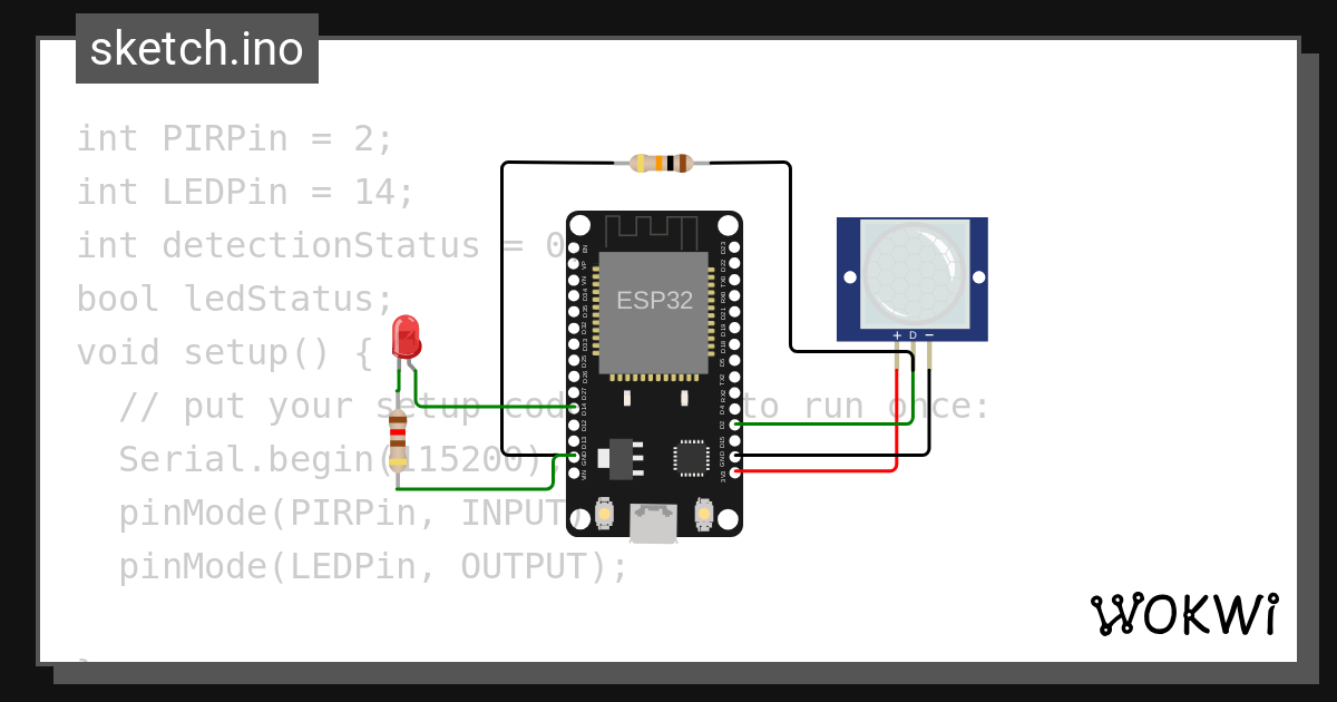 Tans Esp32 Pir Blink Wokwi Esp32 Stm32 Arduino Simulator 