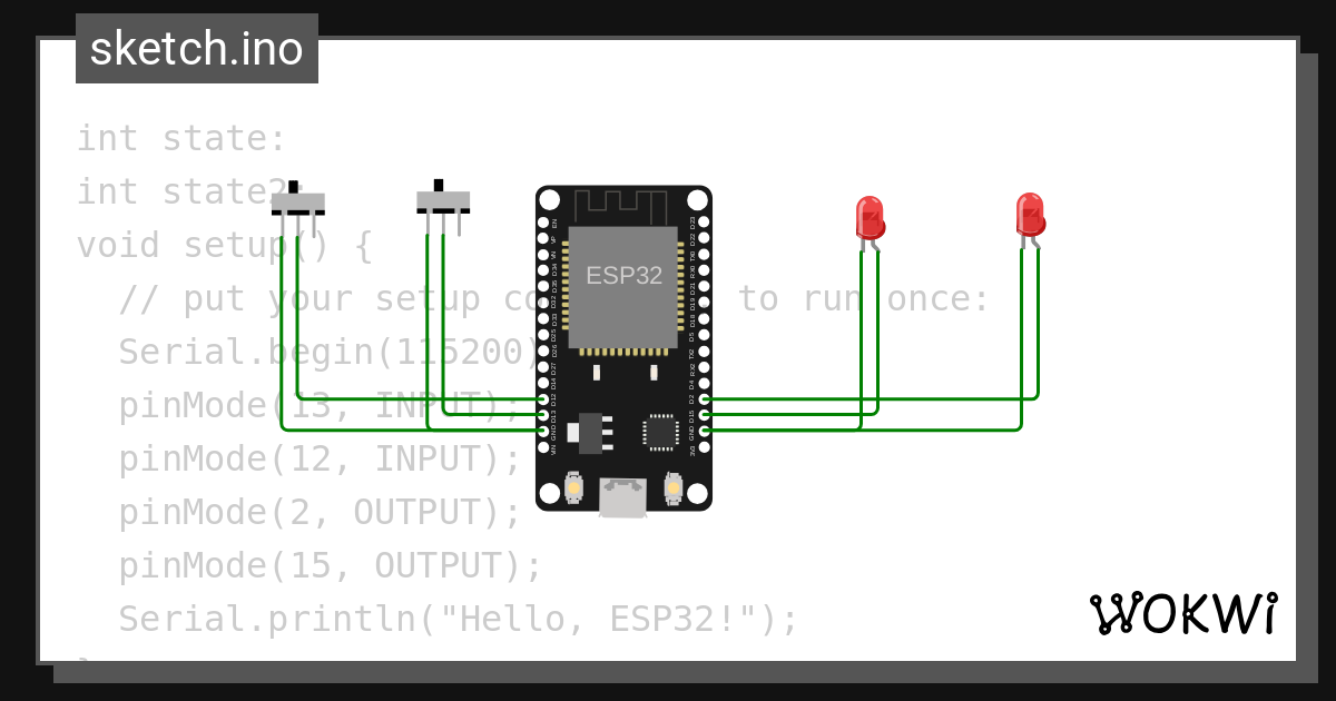 Slide Switch Wokwi Esp32 Stm32 Arduino Simulator