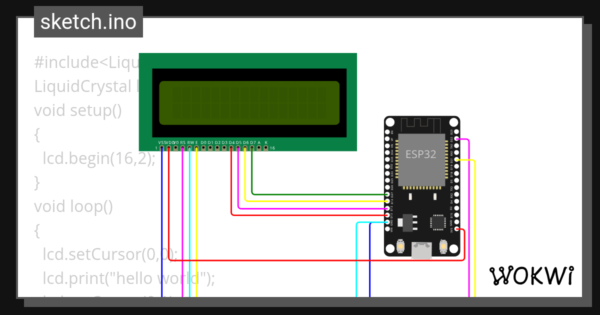 LCD - Wokwi ESP32, STM32, Arduino Simulator