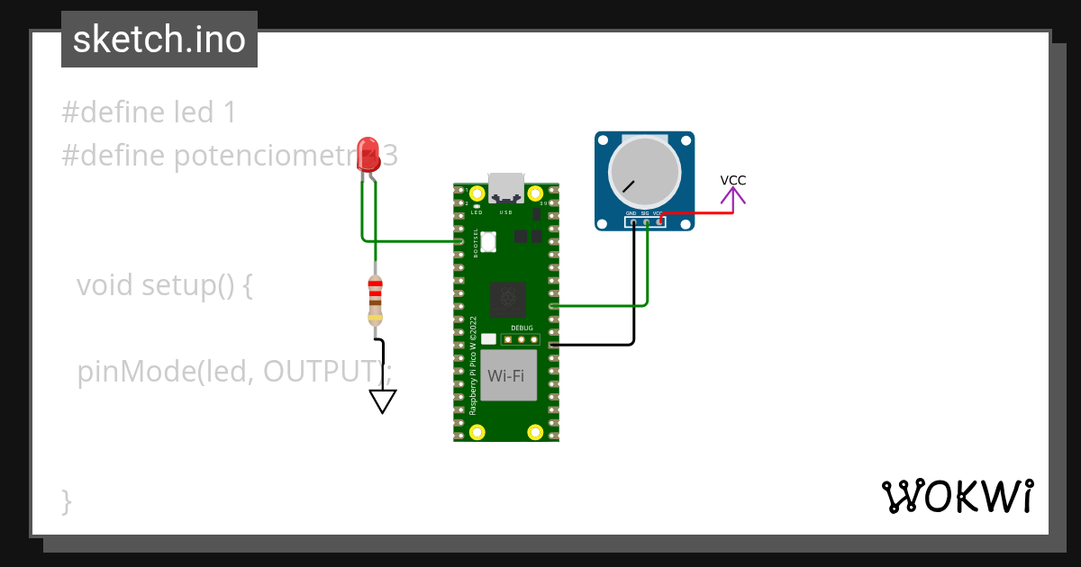 led con adc - Wokwi ESP32, STM32, Arduino Simulator