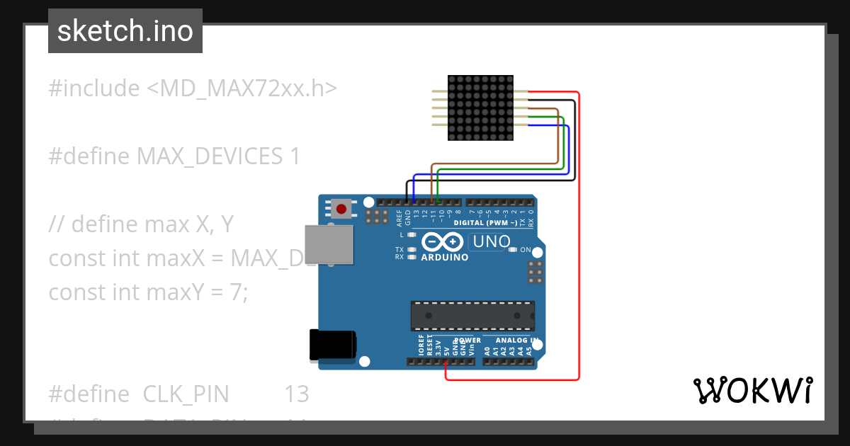 050_dot_matrix - Wokwi ESP32, STM32, Arduino Simulator