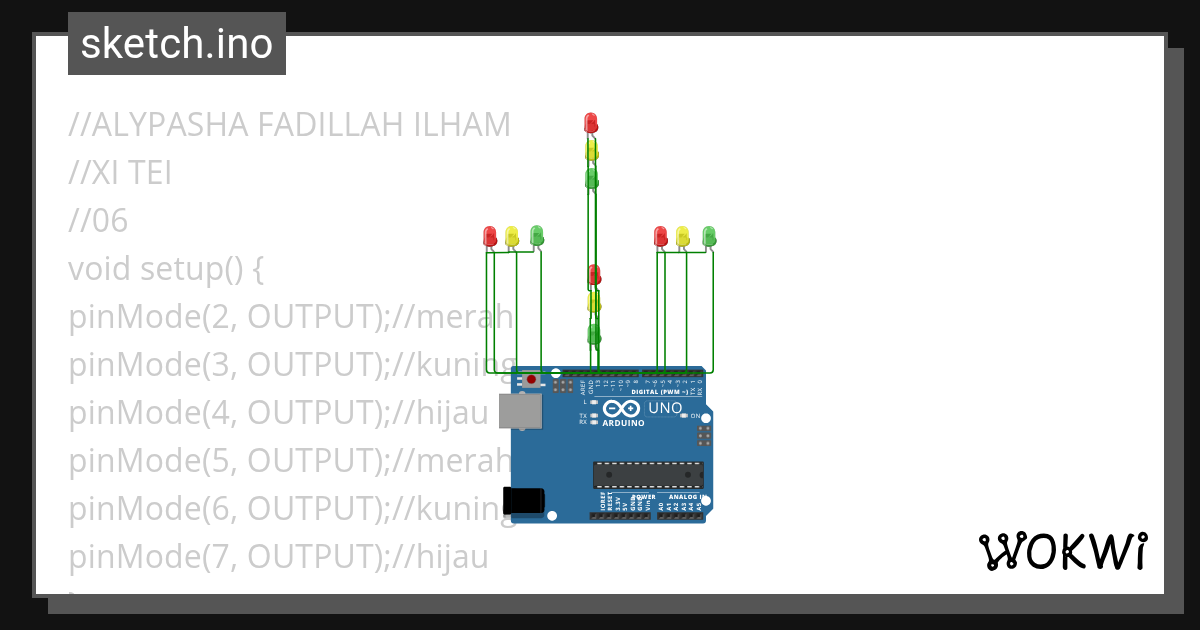 Lampu Lalulintas Copy Wokwi Esp32 Stm32 Arduino Simulator 7006