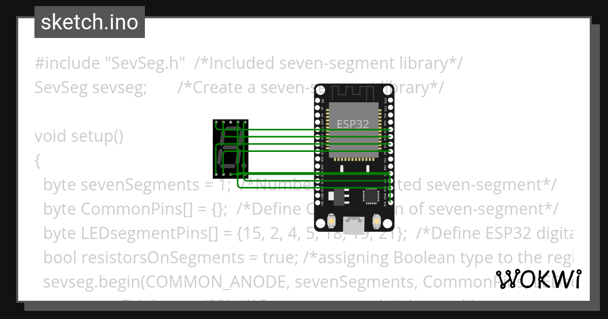 7 segment - Wokwi ESP32, STM32, Arduino Simulator 7 segment - Wokwi ESP32, STM32, Arduino Simulator