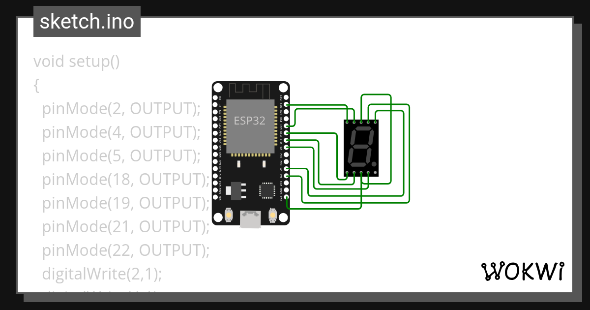 7 segment - Wokwi ESP32, STM32, Arduino Simulator