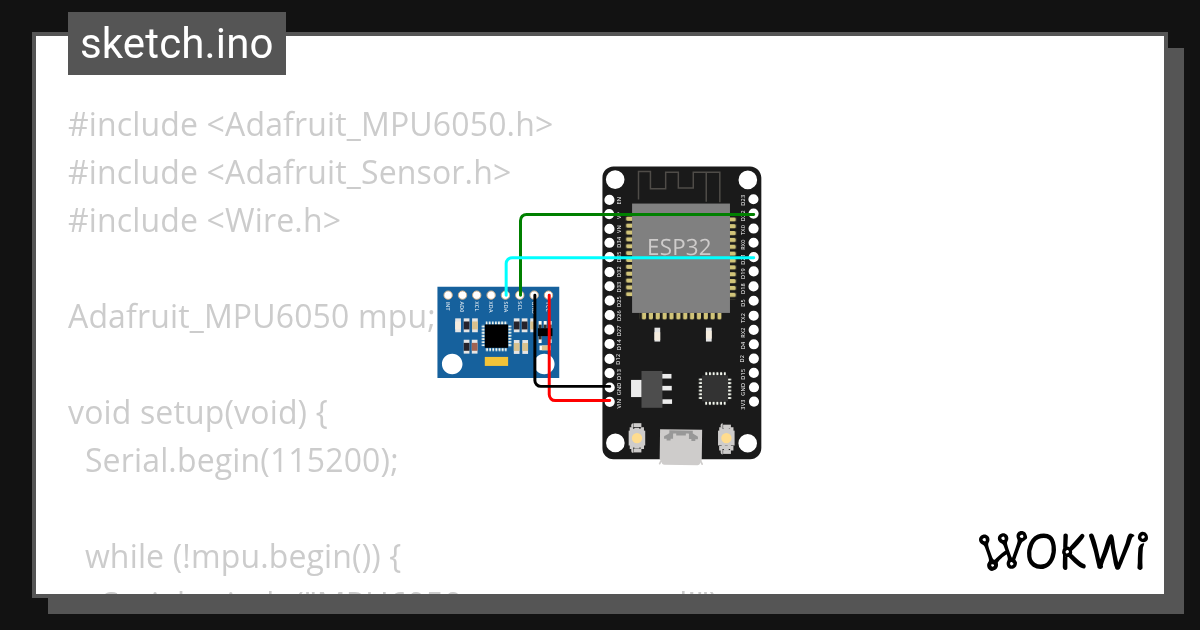 Accelerometer - Wokwi ESP32, STM32, Arduino Simulator