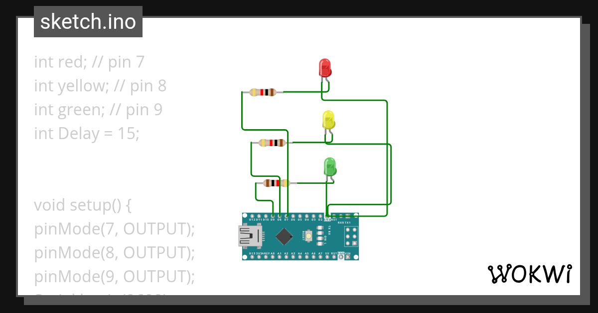 Traffic light - Wokwi ESP32, STM32, Arduino Simulator