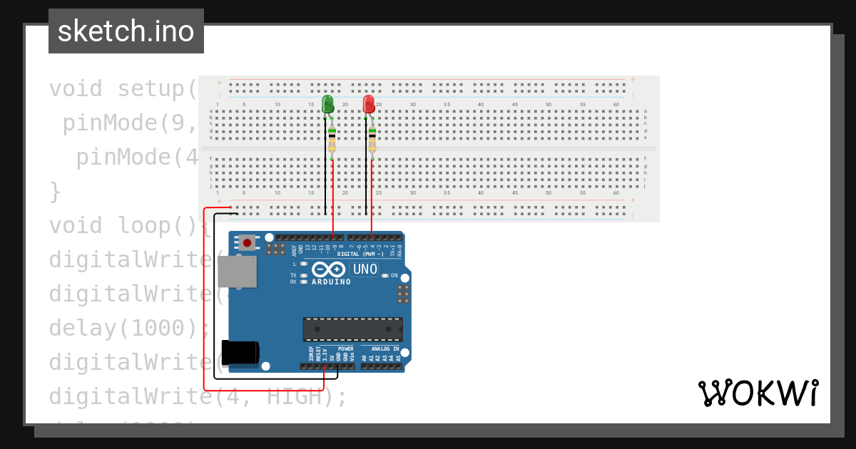 Leds Parpadeando Opuesto Wokwi Esp32 Stm32 Arduino Simulator