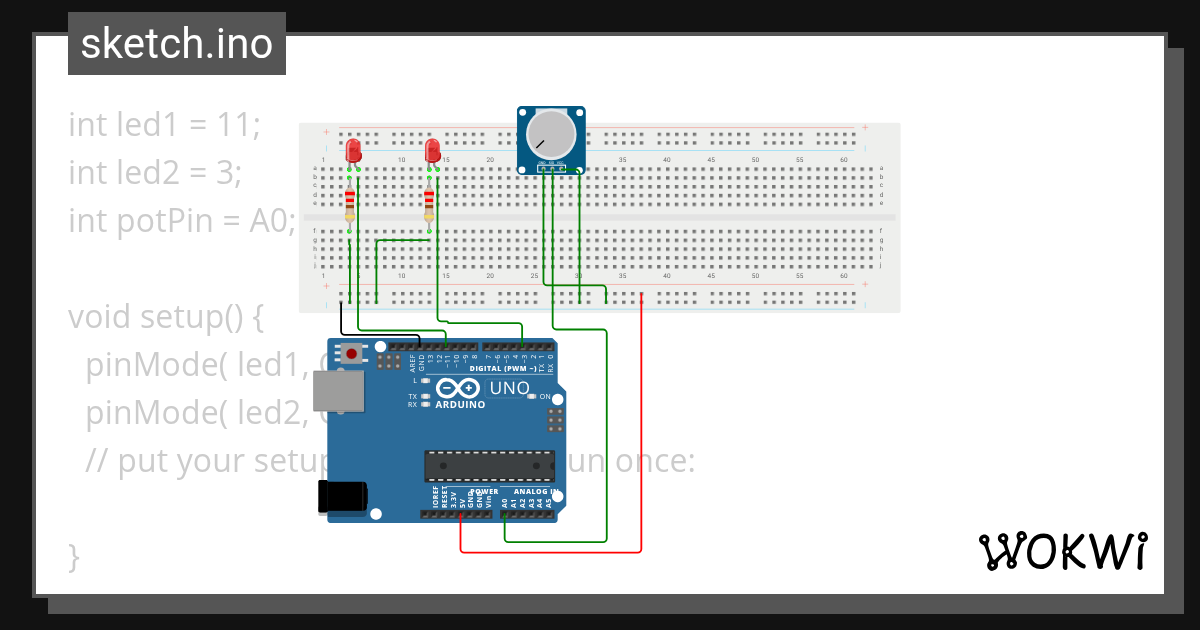 LED POT VL # - Wokwi ESP32, STM32, Arduino Simulator
