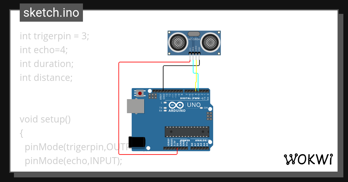 distance using ultrasonic sensor 2 - Wokwi ESP32, STM32, Arduino Simulator distance using ultrasonic sensor 2 - Wokwi ESP32, STM32, Arduino Simulator