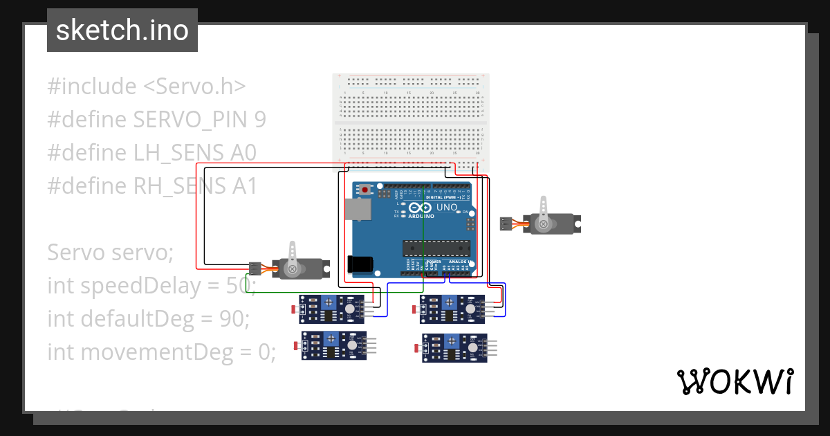Servo&LDR 1 - Wokwi ESP32, STM32, Arduino Simulator