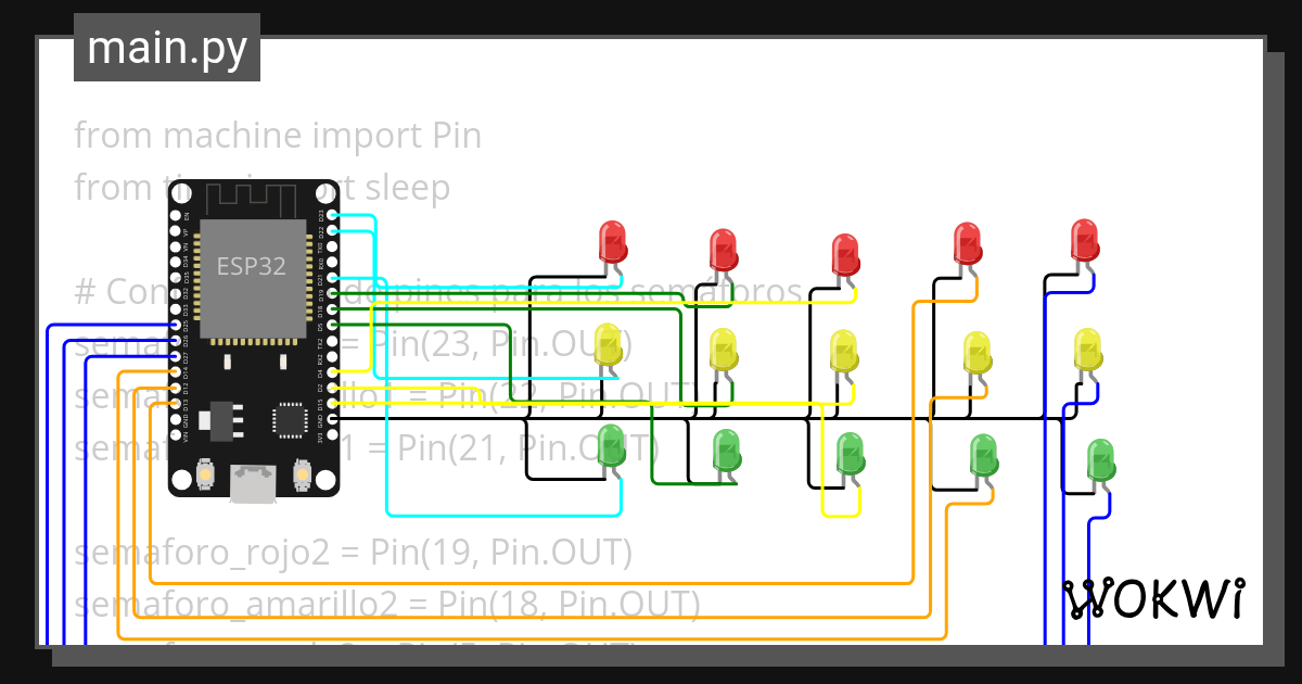 Semaforo Wokwi Esp32 Stm32 Arduino Simulator