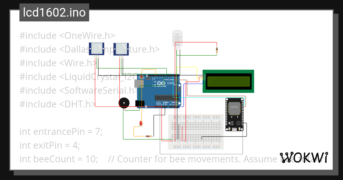 bee sensors v1.3 Copy - Wokwi ESP32, STM32, Arduino Simulator