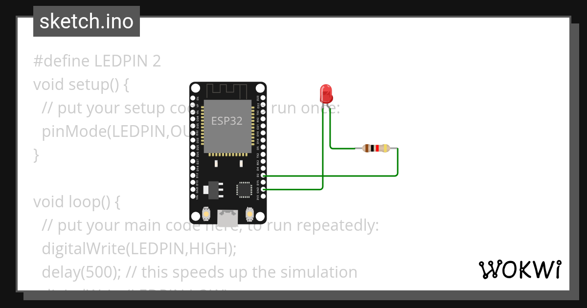 Percobaan 1 Wokwi Esp32 Stm32 Arduino Simulator 4034
