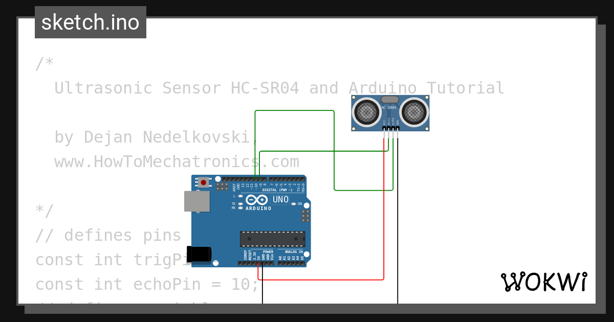 Ultra Sonic Sensor Wokwi Esp32 Stm32 Arduino Simulator 3890