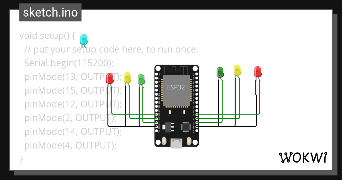 Trafic Light - Wokwi ESP32, STM32, Arduino Simulator Trafic Light - Wokwi ESP32, STM32, Arduino Simulator