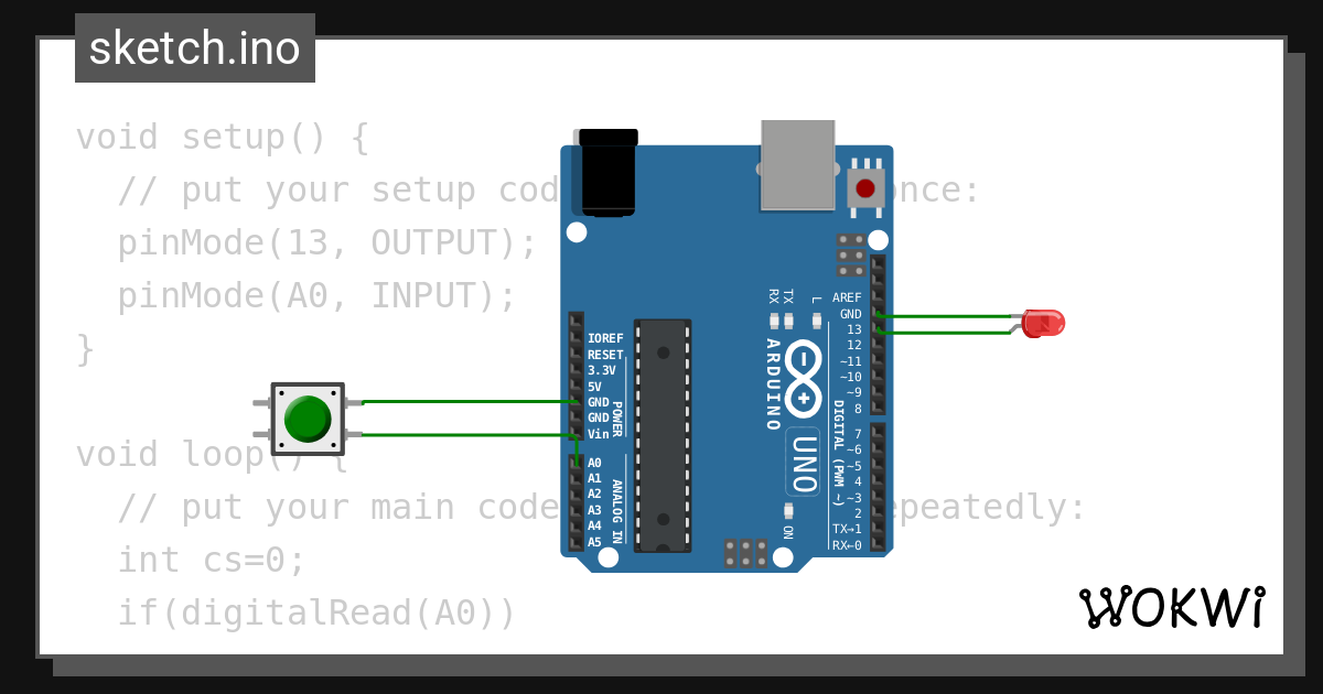 开关控制灯 Wokwi Esp32 Stm32 Arduino Simulator 8337