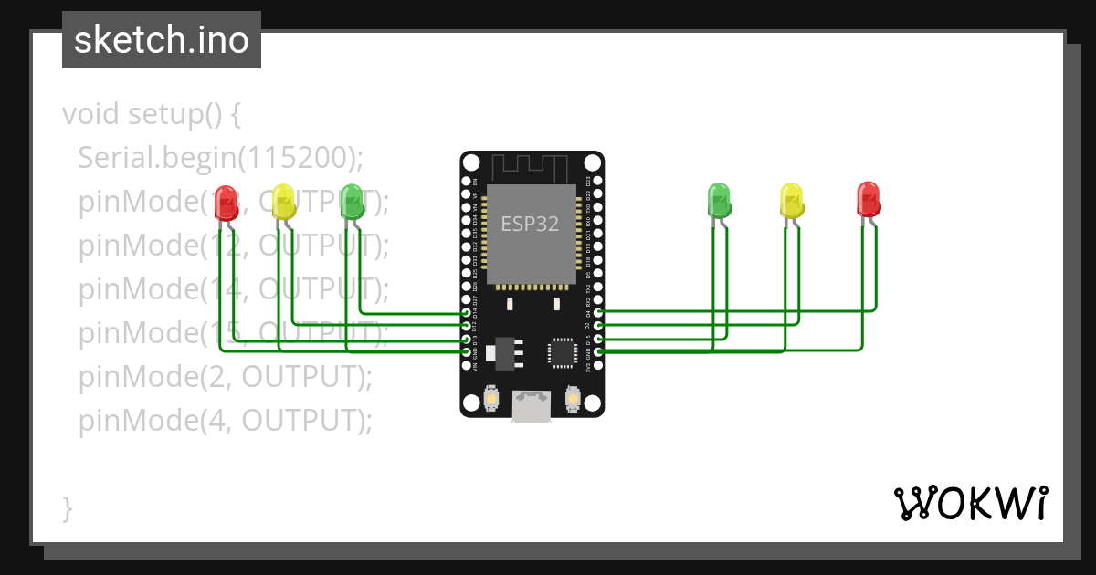 149_SATHEESHWARI_TRAFFICLIGHTS - Wokwi ESP32, STM32, Arduino Simulator