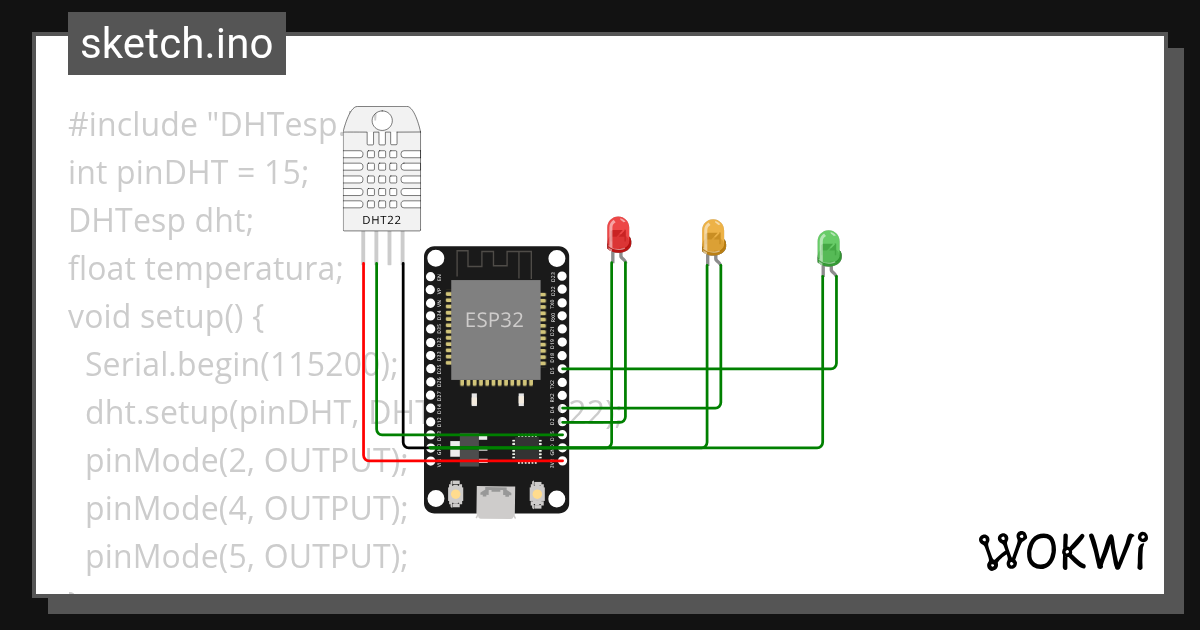 Examen humedad con leds - Wokwi ESP32, STM32, Arduino Simulator