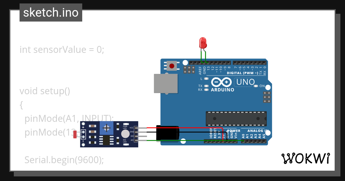 Photoresistor+LED - Wokwi ESP32, STM32, Arduino Simulator