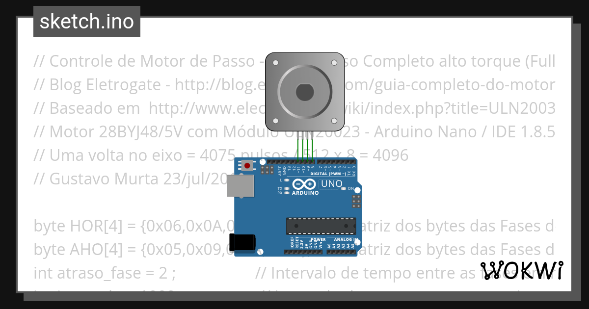 Stepper Motor Roots - Wokwi ESP32, STM32, Arduino Simulator
