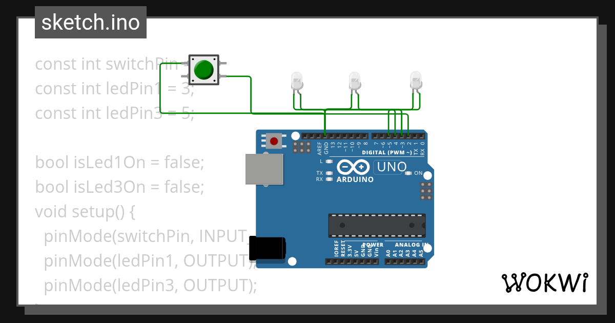 หลอด1หลอด3 Wokwi Esp32 Stm32 Arduino Simulator 5205