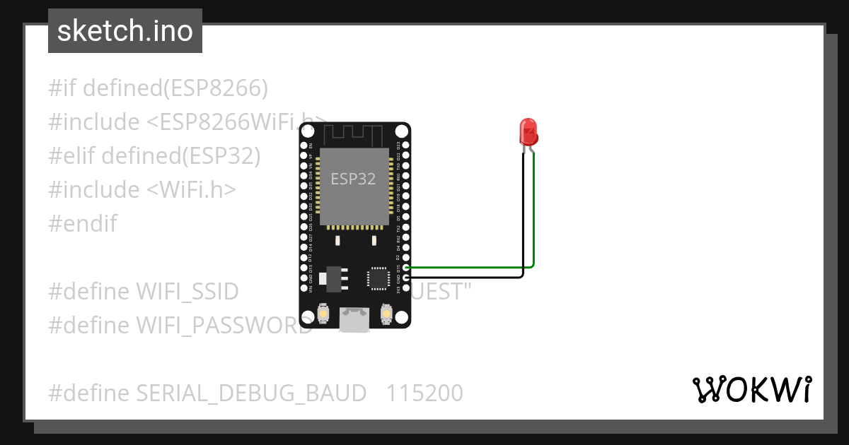 mengkoneksikan ESP32 dengan WiFi - Wokwi ESP32, STM32, Arduino Simulator