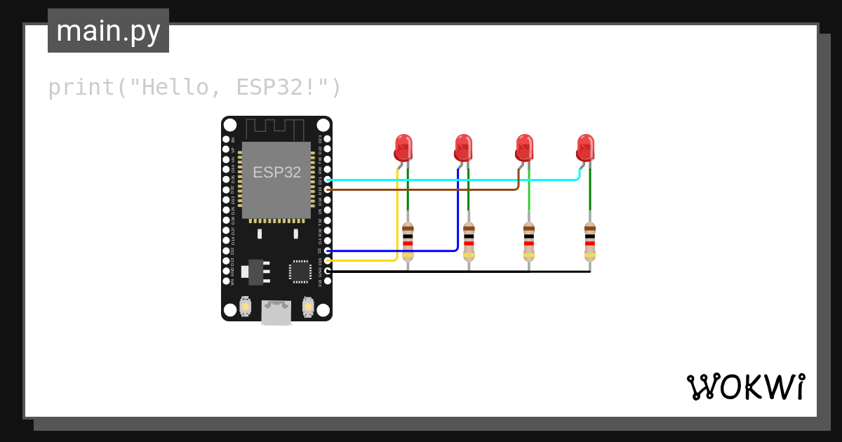20230905跑马灯 Wokwi Esp32 Stm32 Arduino Simulator 1646