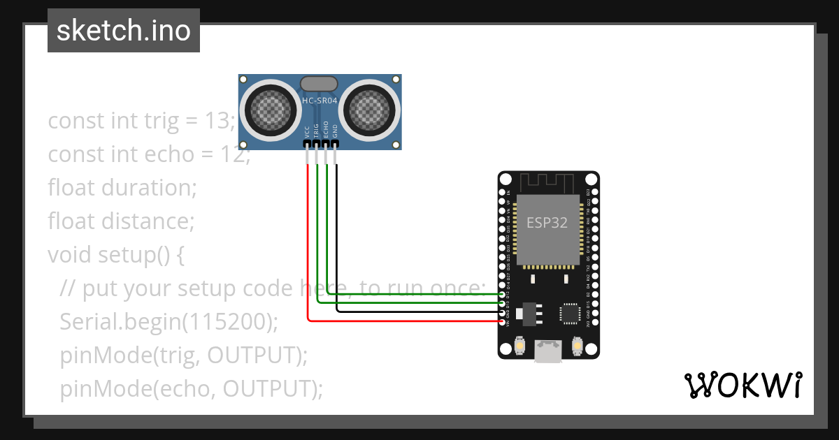 734mehulanultra Sonic Sensor Wokwi Esp32 Stm32 Arduino Simulator 5029