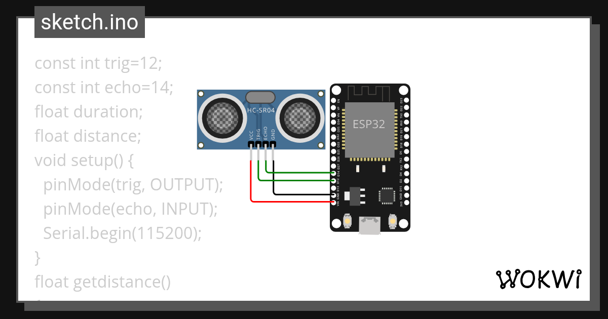 Ultrasonic Wokwi Esp32 Stm32 Arduino Simulator