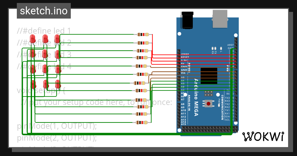 program LED - Wokwi ESP32, STM32, Arduino Simulator