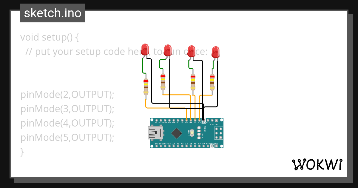 LED running 01 - Wokwi ESP32, STM32, Arduino Simulator