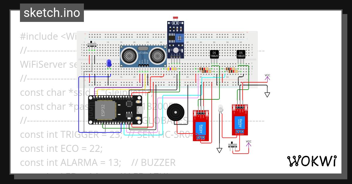 IOT - ZONA DE ALERTA - Wokwi ESP32, STM32, Arduino Simulator