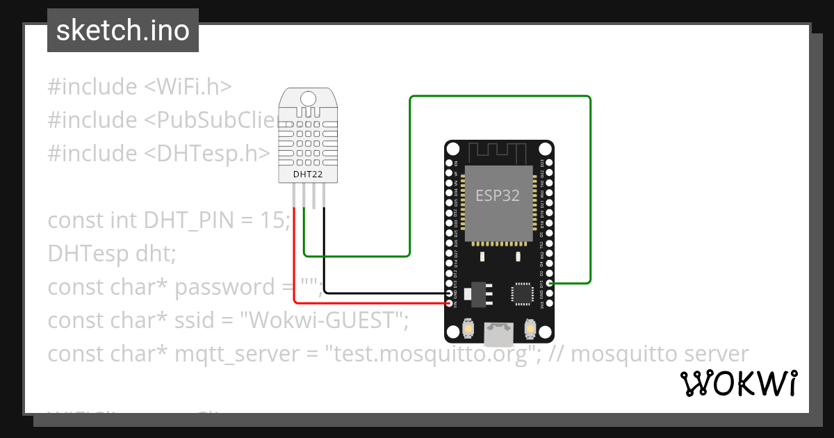 DHTMQTT - Wokwi ESP32, STM32, Arduino Simulator