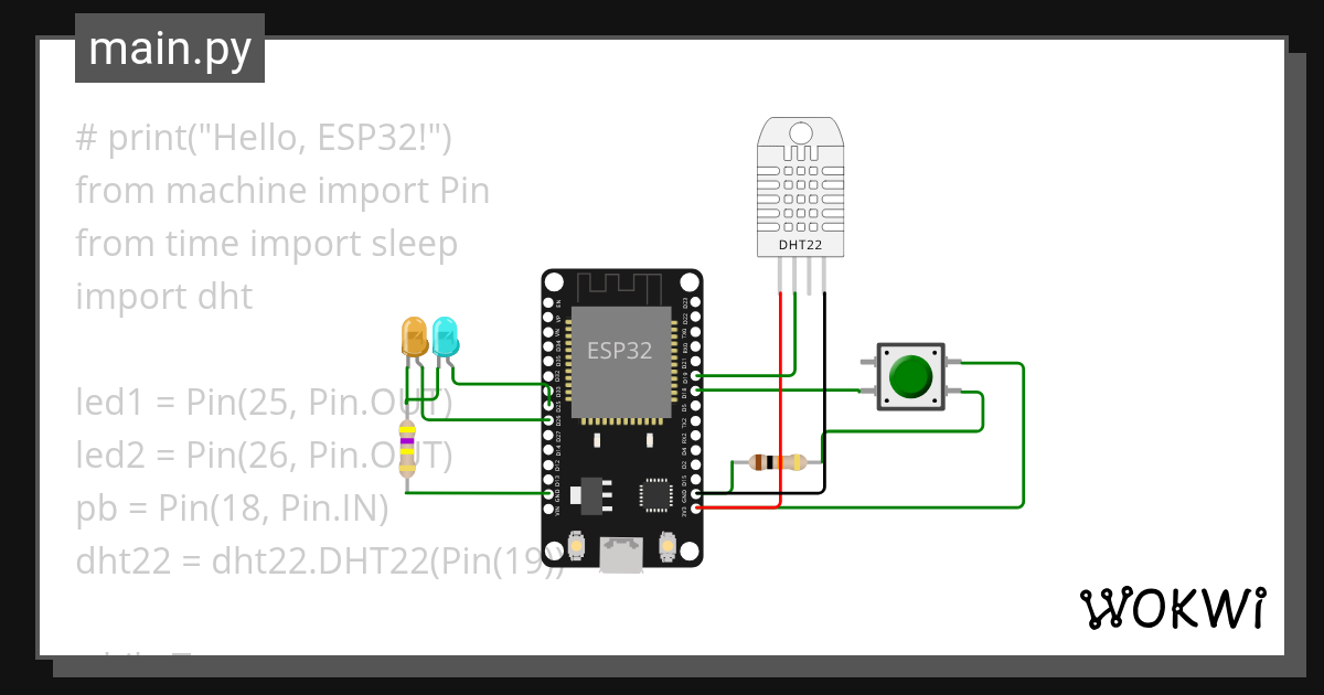 Latihan 1 esp32 - Wokwi ESP32, STM32, Arduino Simulator