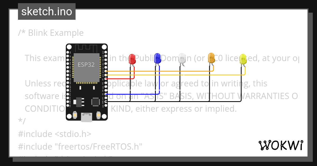 跑马灯示例应用 Copy 3 Wokwi Esp32 Stm32 Arduino Simulator 